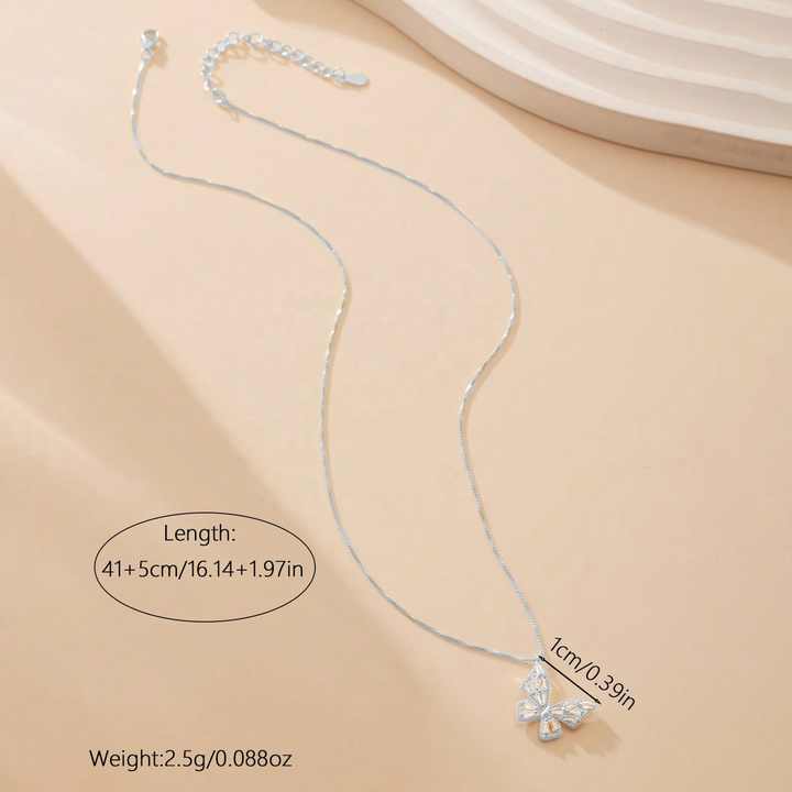 925 Sterling Silver butterfly Pendant Necklace, Elegant and Personalized Zircon Jewelry, Women's ...