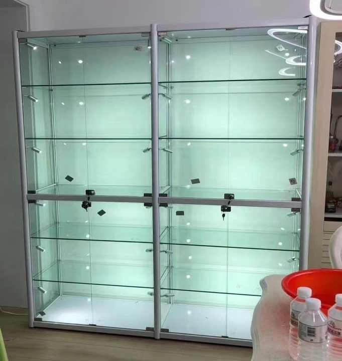 5 Shelves Action Figure Display Showcase - LED Tempered Glass