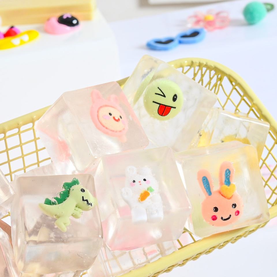 JY Creative Cartoon Ice Cube Squeeze Stress Relief Square Hand Sticky ...
