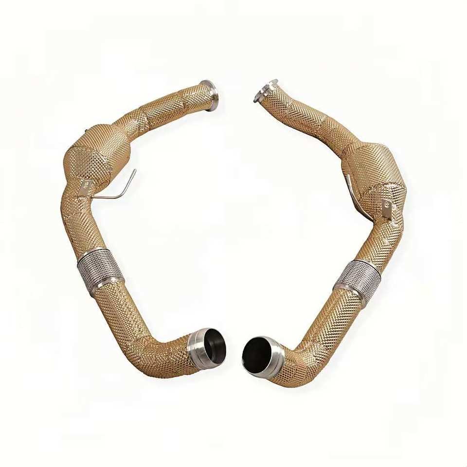 SS304 Gold Insulated Exhaust System Front Pipe for Porsche Panamera 971 ...