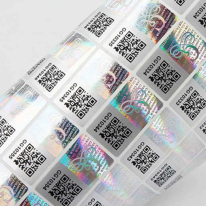 Custom Stickers QR Code 3D Hologram Stickers and Labels Security Laser Anti-Counterfeit Security ...
