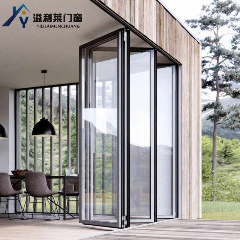Factory Price Modern Foldable Double Tempered Glass Bi-Fold Doors for ...