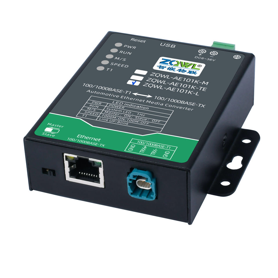 100/1000BASE-T1 to RJ45 Gigabit Automotive Ethernet Converter with H ...