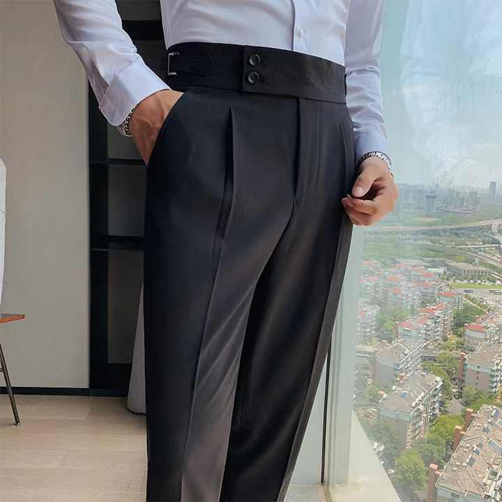High Quality Naples High-Waisted Men's Dress Pants Casual Cotton Suit ...