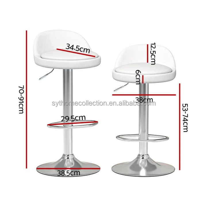 Modern Round Low Back bar Stool, Simple White Nordic Style bar Stool ...