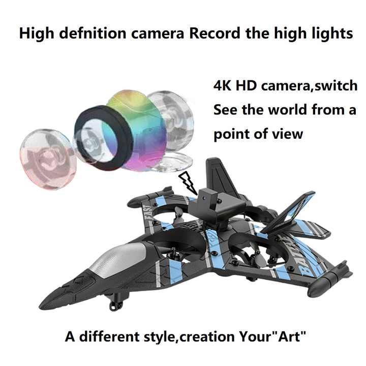 Aijh RC Plane with Camera - EPP Foam Fighter Jet Kit
