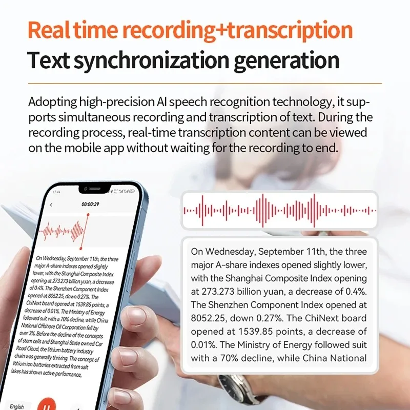 A30 AI Voice Recorder with Real-Time Transcription&Translation Digital ...
