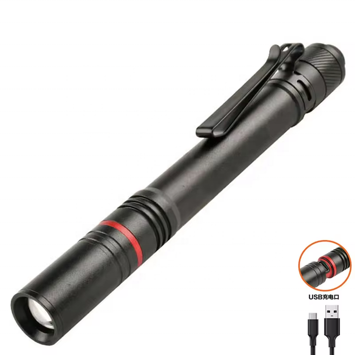 Recheargable 300 lumen mini pen torch led flashlight with clip| Alibaba.com