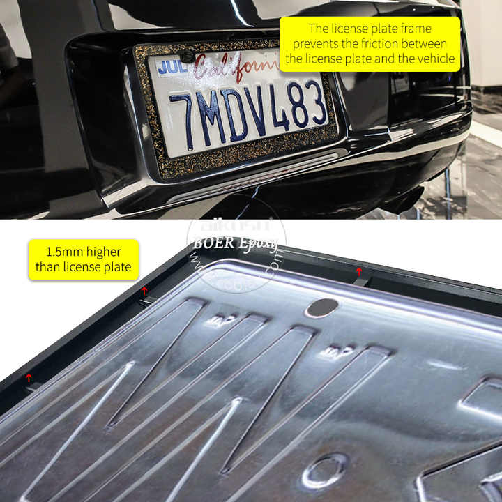 Custom Usa & Canada Plastic Resin Epoxy Gemston Bling License Plate ...
