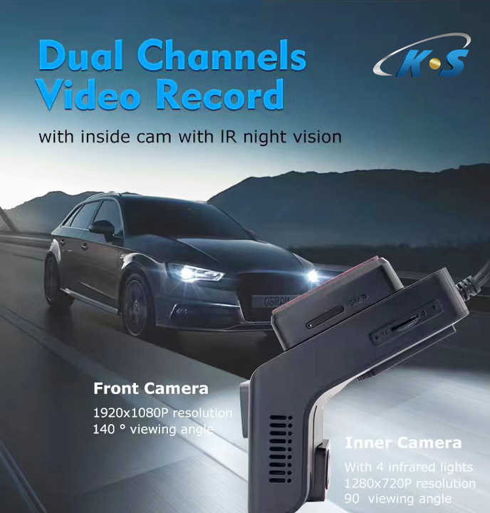 4G AI ADAS DMS GPS Dash Cam Real Time Fleet Management Dual Lens 1080P ...