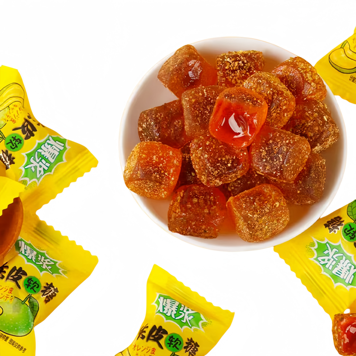 Holeywood 500g Liquid Center Chenpi Flavored Carrageenan Gummy Candy