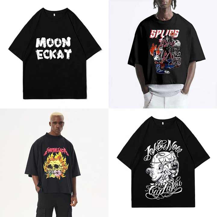 Custom Men's Heavy Cropped T-Shirts | Breathable Oversized Crew Neck ...