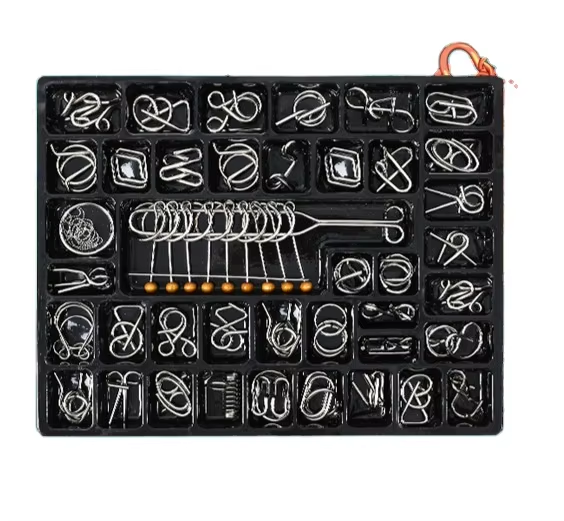 Nine Links Puzzle Unlocking Luban Lock Intelligence Buckle 40pcs Set ...