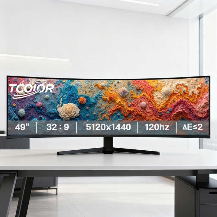 Widescreen 49 Inch 5K 120hz Gaming Monitor Curved Computer Screens ...