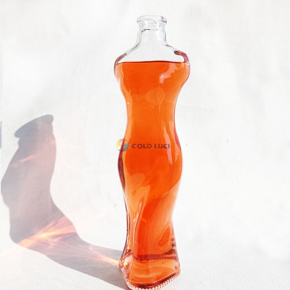 550ml Female Body Glass Bottle for Alcoholic Beverages Vodka Brandy ...