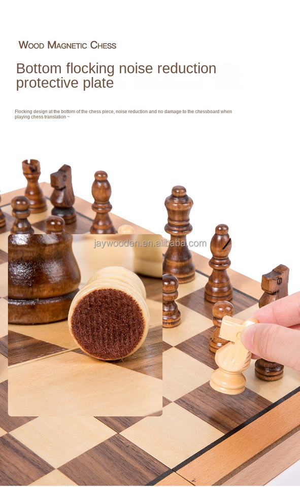 Beech Magnetic Chess Board Set for Adults & Kids Wooden Folding ...