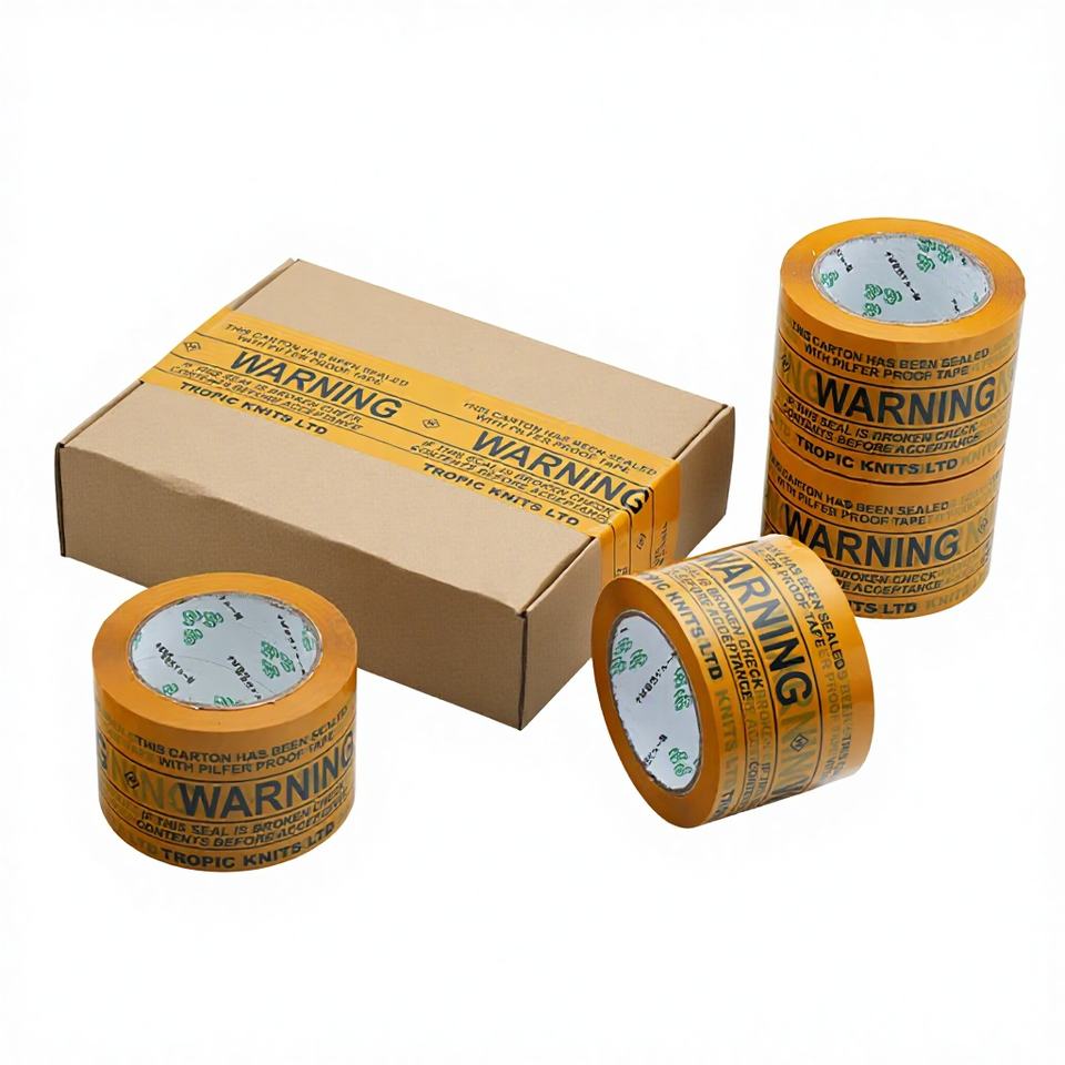 Yellow Warning Single Sided Acrylic BOPP Film Packing Tape with Strong ...