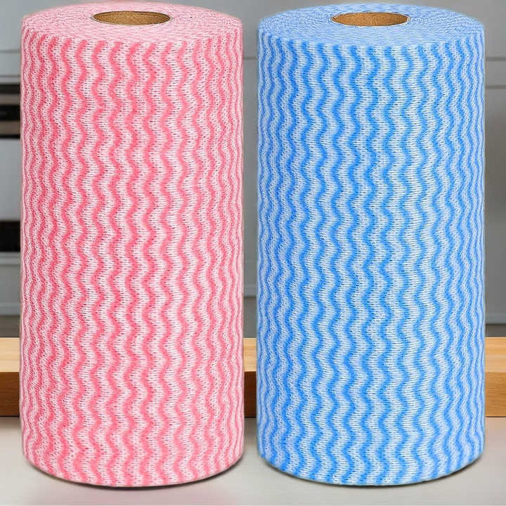 Microfiber Reusable Cleaning Cloth Roll Disposable Kitchen Towels Dish ...