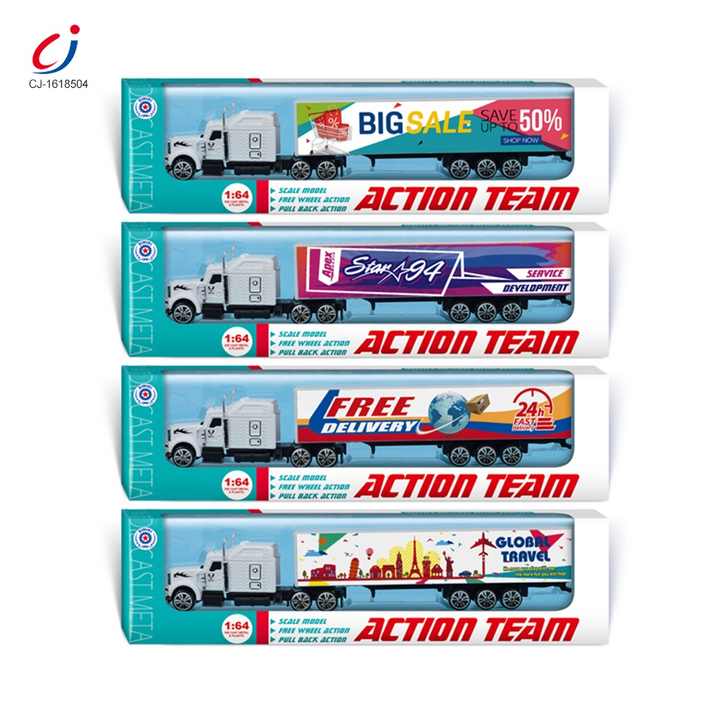 1:64 Friction Sliding Container Transporter Vehicle Die Cast Metal ...