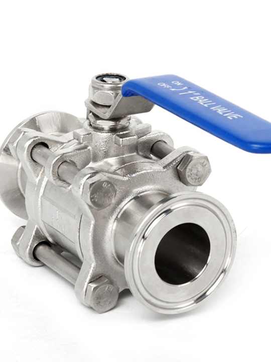 Sanitary Stainless Steel 304 Three-Piece Quick Clamp Ball Valve Water ...