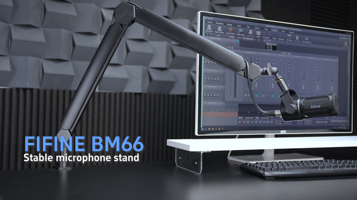 Fifine BM66 Boom Arm Stand - Flexible and Sturdy Microphone Holder
