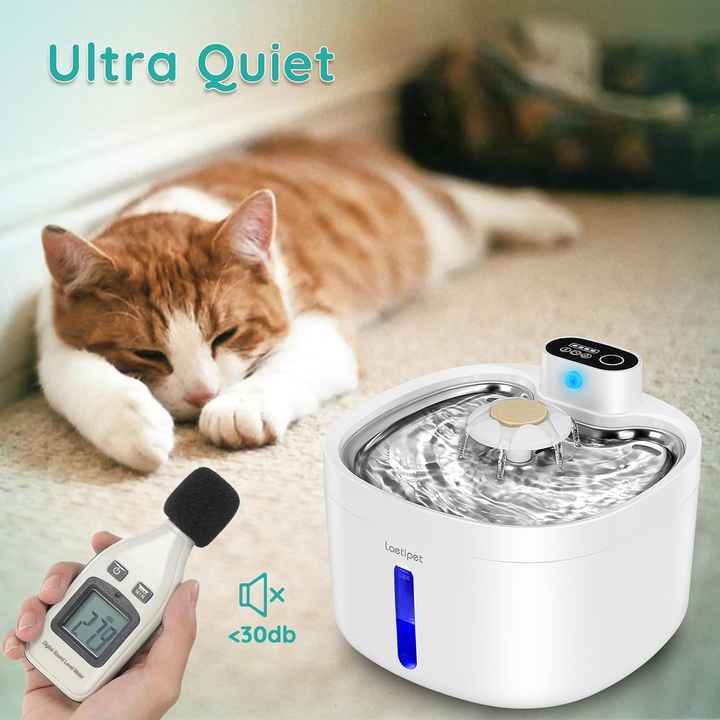 2.6L Wireless Smart Pet Water Dispenser Fountain for Cat and Dog Water ...