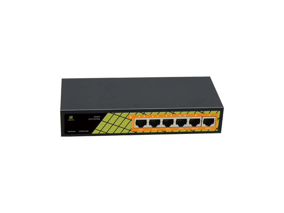 6 Port Full Gigabit PoE Switch with 12Gbps Capacity for CCTV Security ...