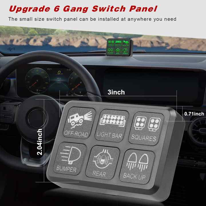 Universal Circuit Control Box 6 Gang Switch Panel for Truck, ATV, UTV ...
