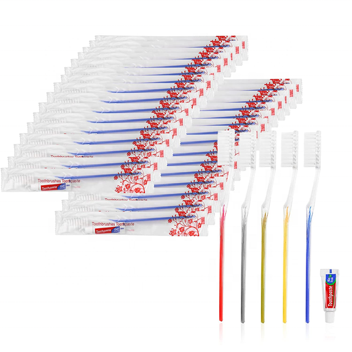 Hotel Toothbrush with Toothpaste Set - Disposable Dental Kit