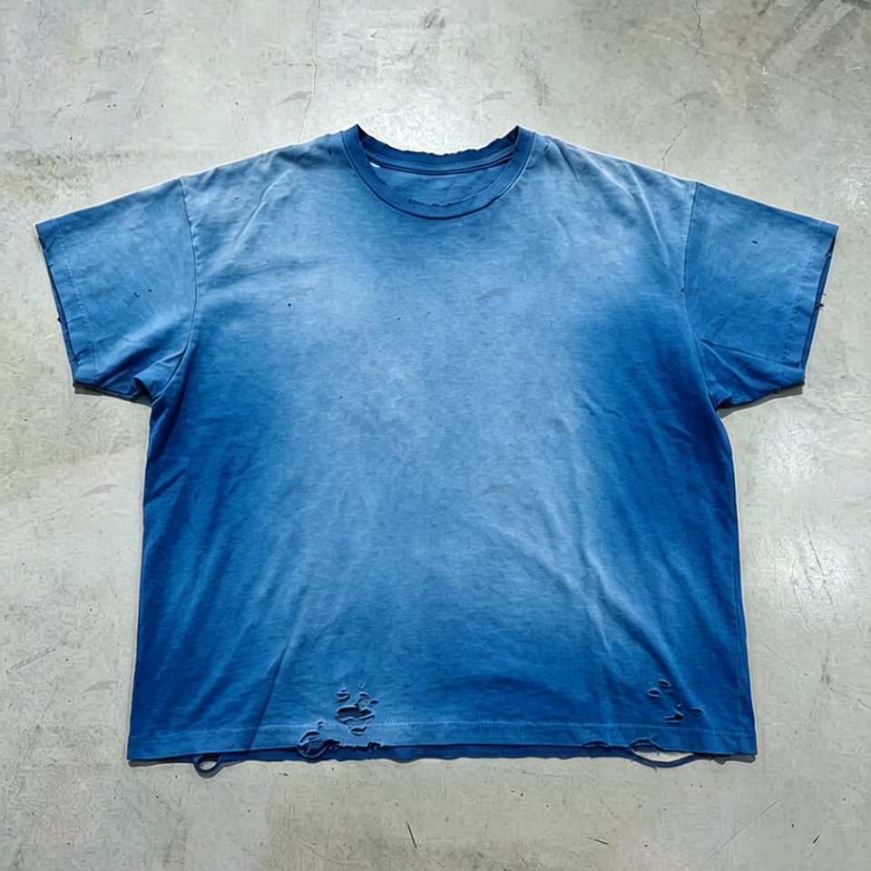 Custom Distressed Tee 100% Cotton Crew Neck Blank Tshirt Heavyweight ...