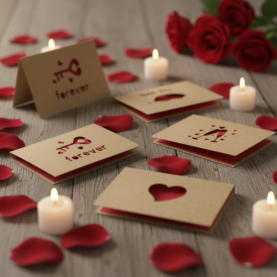 Vintage Laser 2025 Art Paper Greeting Card Valentines Love You Card ...