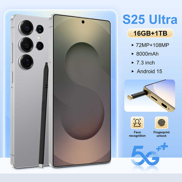 Global Version S25 Ultra 5G Smartphone 16GB+1TB Android 15 7.3-Inch HD ...
