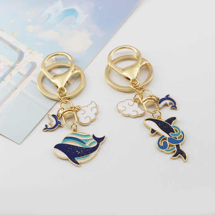 Cute Cartoon Whale Dolphin Keychain - Creative Accessory