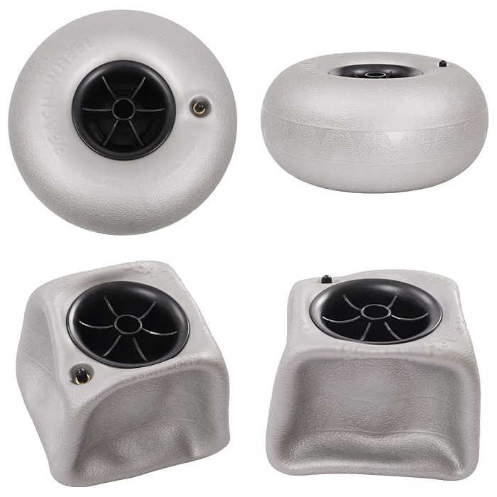 10-Inch Inflatable Beach Cart Wheel PU/PVC Material Beach Wagon Caster ...