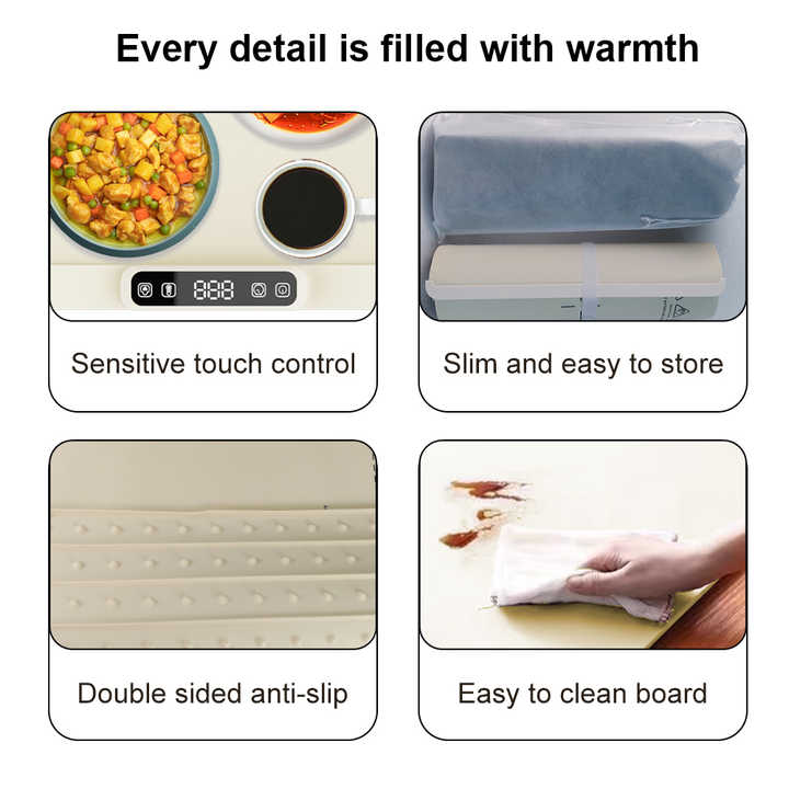 Silicone Portable Foldable Food Warmer Pad - Fast Heating