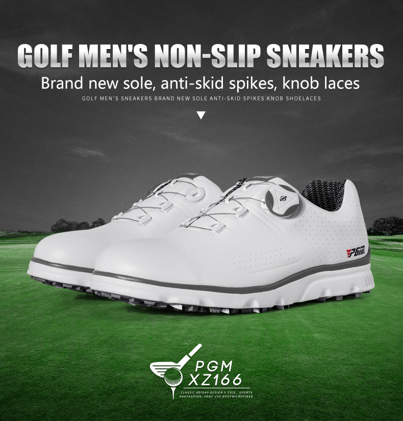 PGM XZ166 white mens golf shoes waterproof spike less golf shoes-企业官网