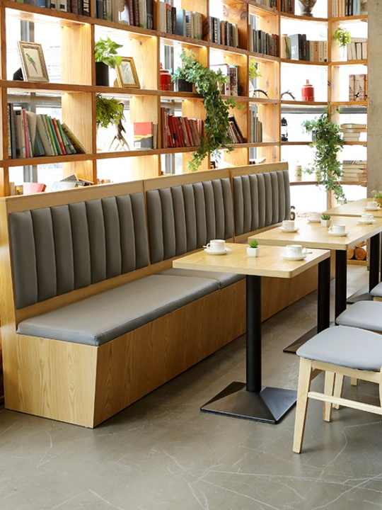 Wholesale Coffee Shop Bench Seating High Back Sofa Sets Chair Wooden ...