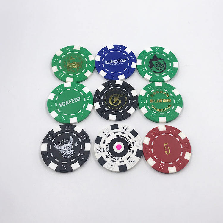 Custom logo ABS Clay Poker Chips 12gram Different Colors Dice logo ...