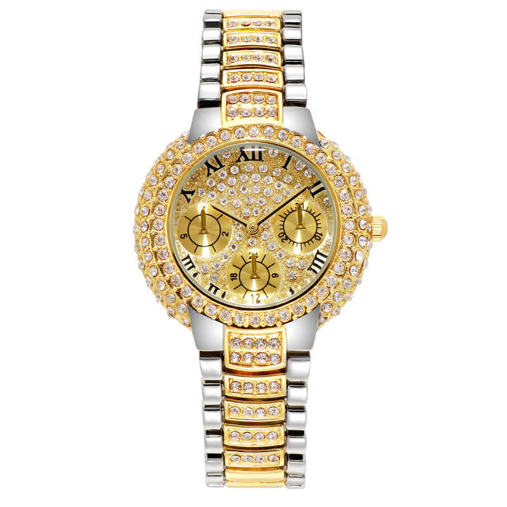 Trendy Gold Women's Luxury Sport Wrist Watch with Diamonds - Designer ...