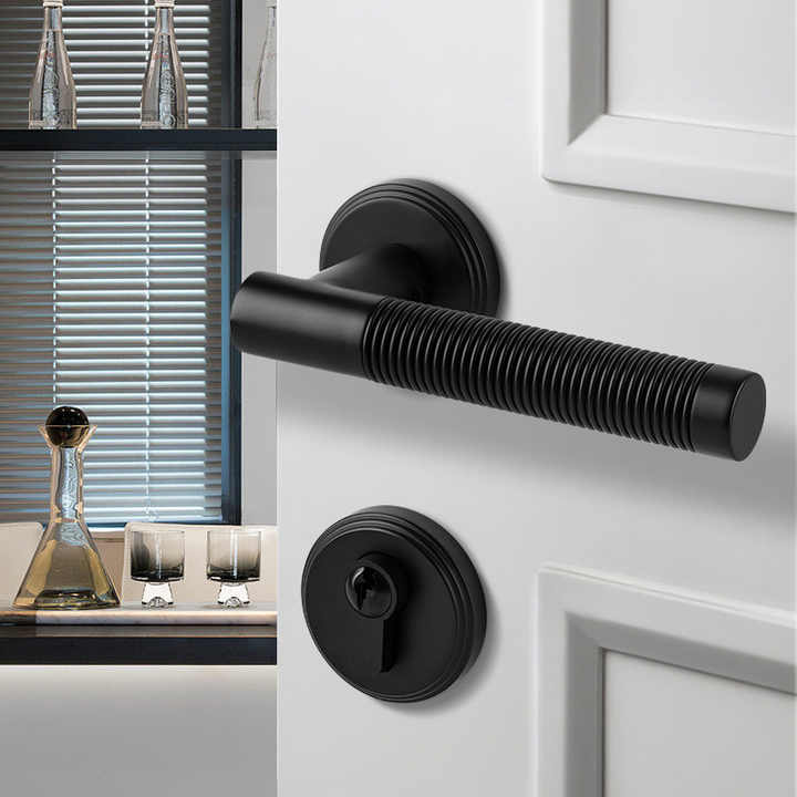 Superior Quality Modern Style Matte Black Door Lock Brass Bedroom Door ...