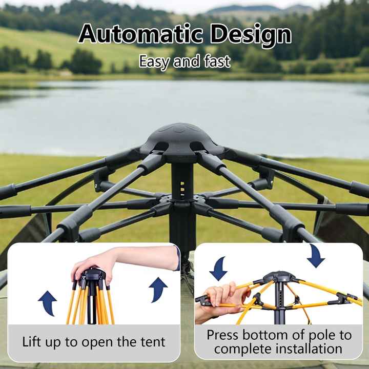 2-4 Person Automatic Camping Tent Waterproof Quick Setup Outdoor Tent ...