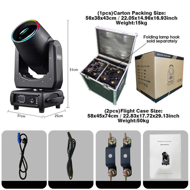 Beam 380 Quad Prism Moving Head Stage Lights for Church