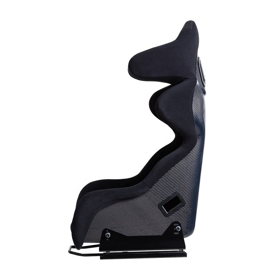 Universal Black Carbon Fiber Racing Bucket Seat Sport PU Leather with ...