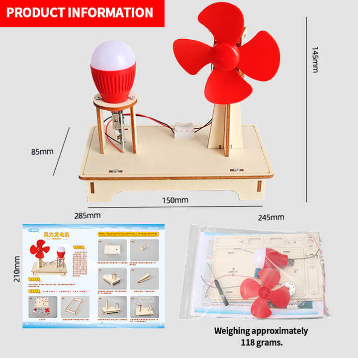DIY Wooden Wind Driven Generator - STEM Learning Toy