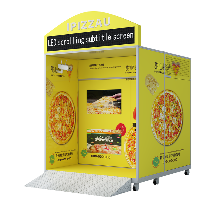 Outdoor Pizza Making Vending Machine -20°C Self-Service Robot