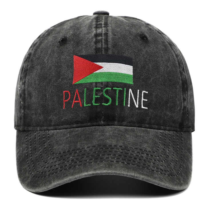 Outdoor Washed Denim Embroidery Palestine Flag Baseball Cap Custom Logo ...