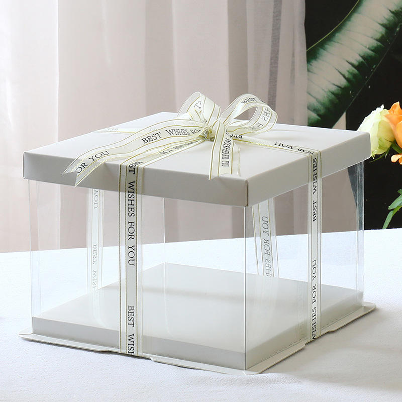 Customized Transparent 6-14" Cake Glass Box For Weddings & Birthdays Oem