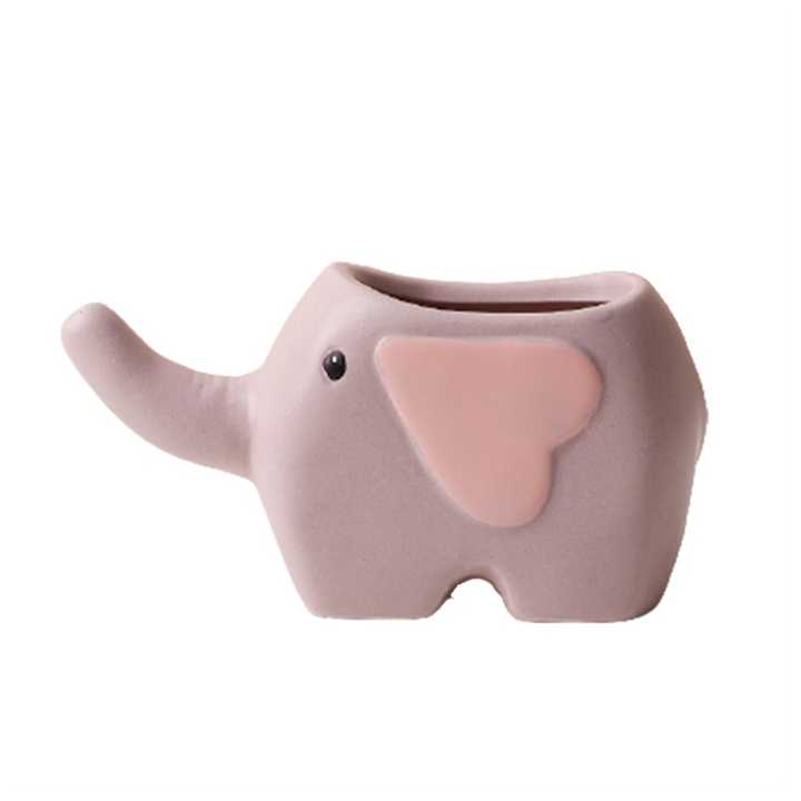 Cute Mini Small Elephant Animal Set Succulent Planter Ceramic Flower ...