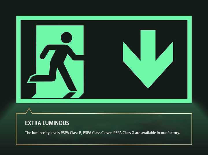 PVC Safety Signs Emergency Exit Sign Self-adhesive Glow in the Dark ...