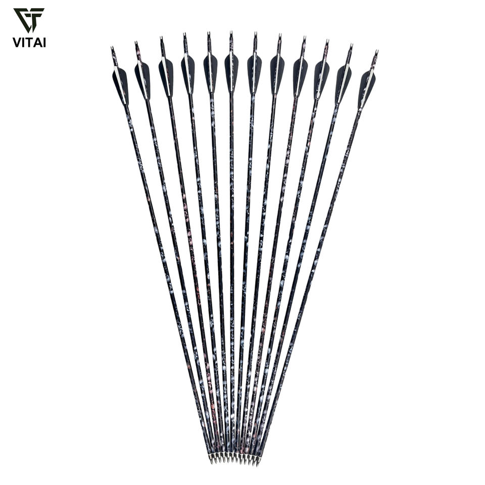 Skull Pattern 30 Inch Carbon Arrow Spine 500 with Steel Point Black ...
